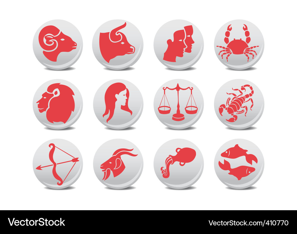Zodiac buttons Royalty Free Vector Image - VectorStock