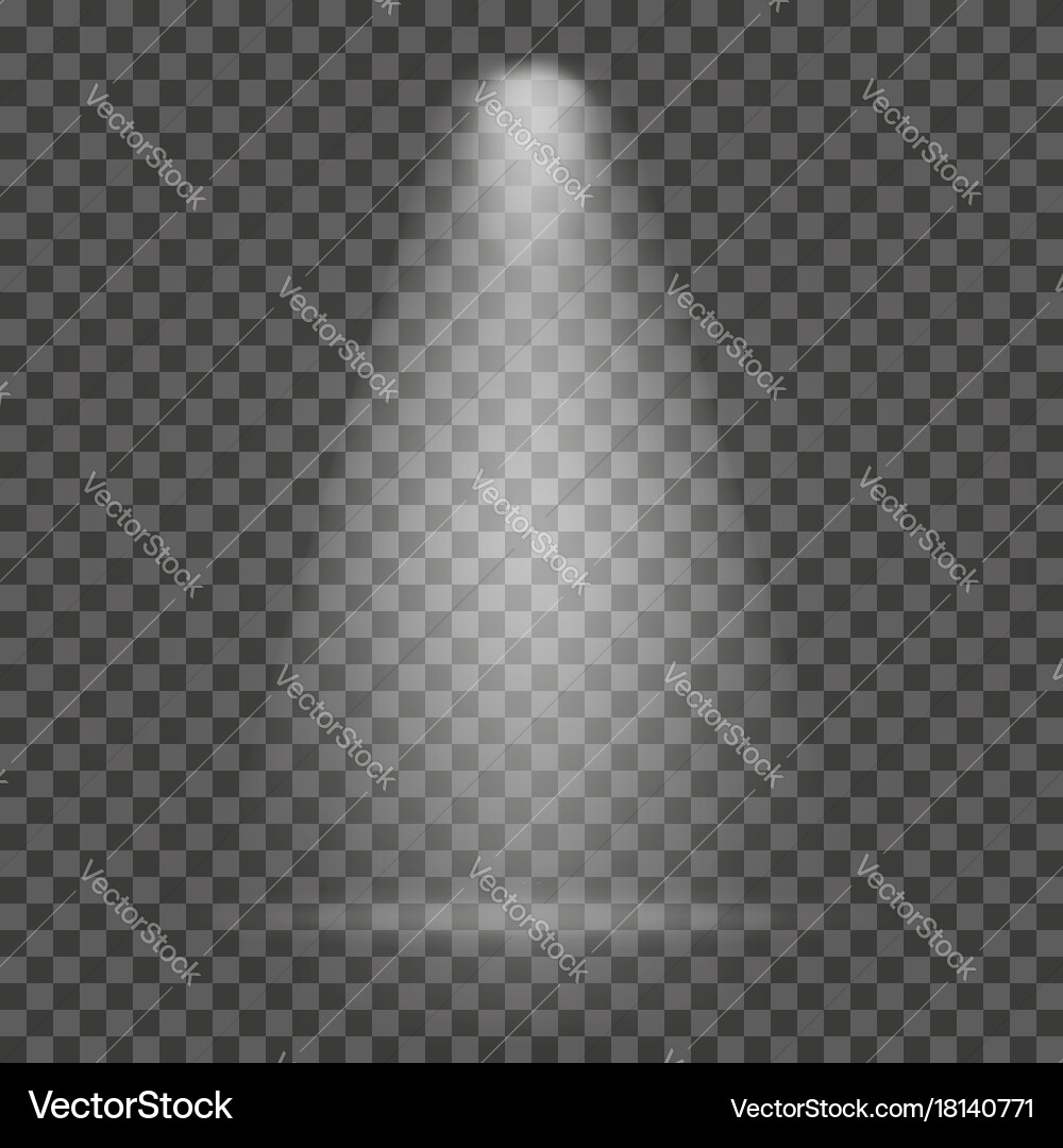 Light beam on transparent background bright Vector Image