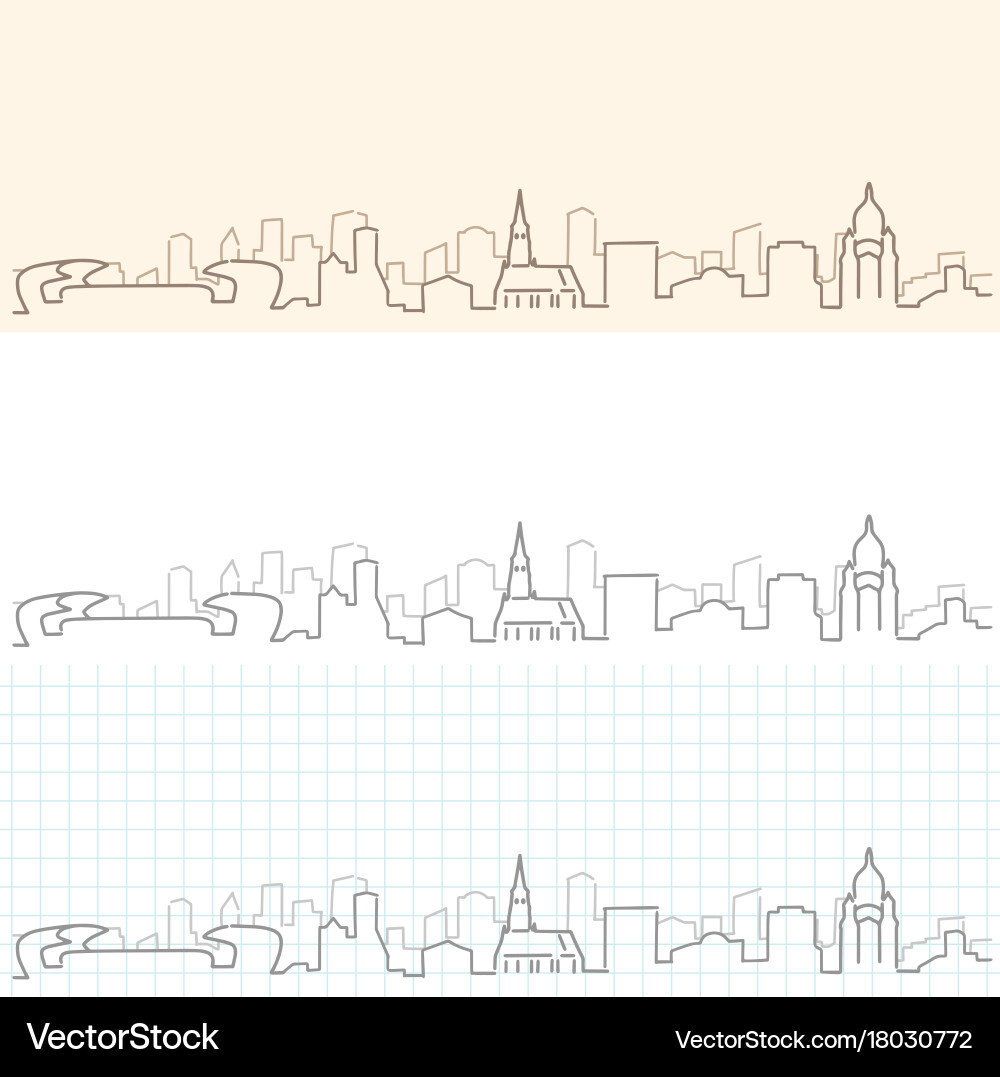 Cluj-napoca hand drawn skyline Royalty Free Vector Image