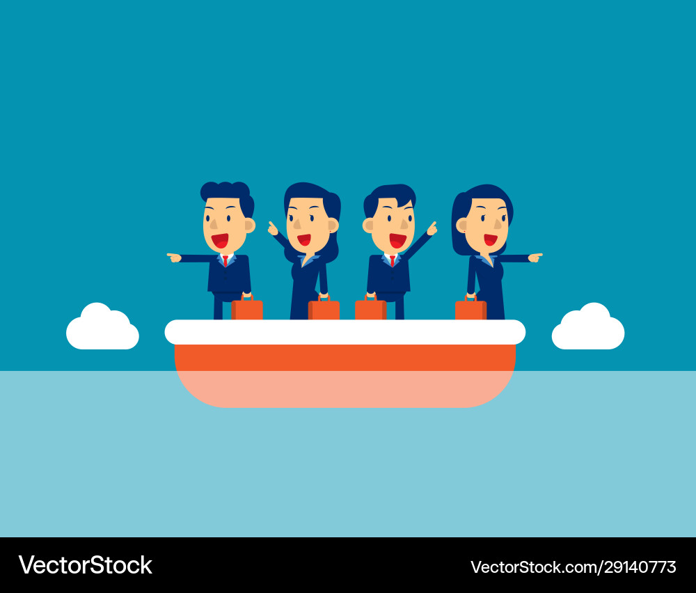 Cute people pointing in different direction Vector Image