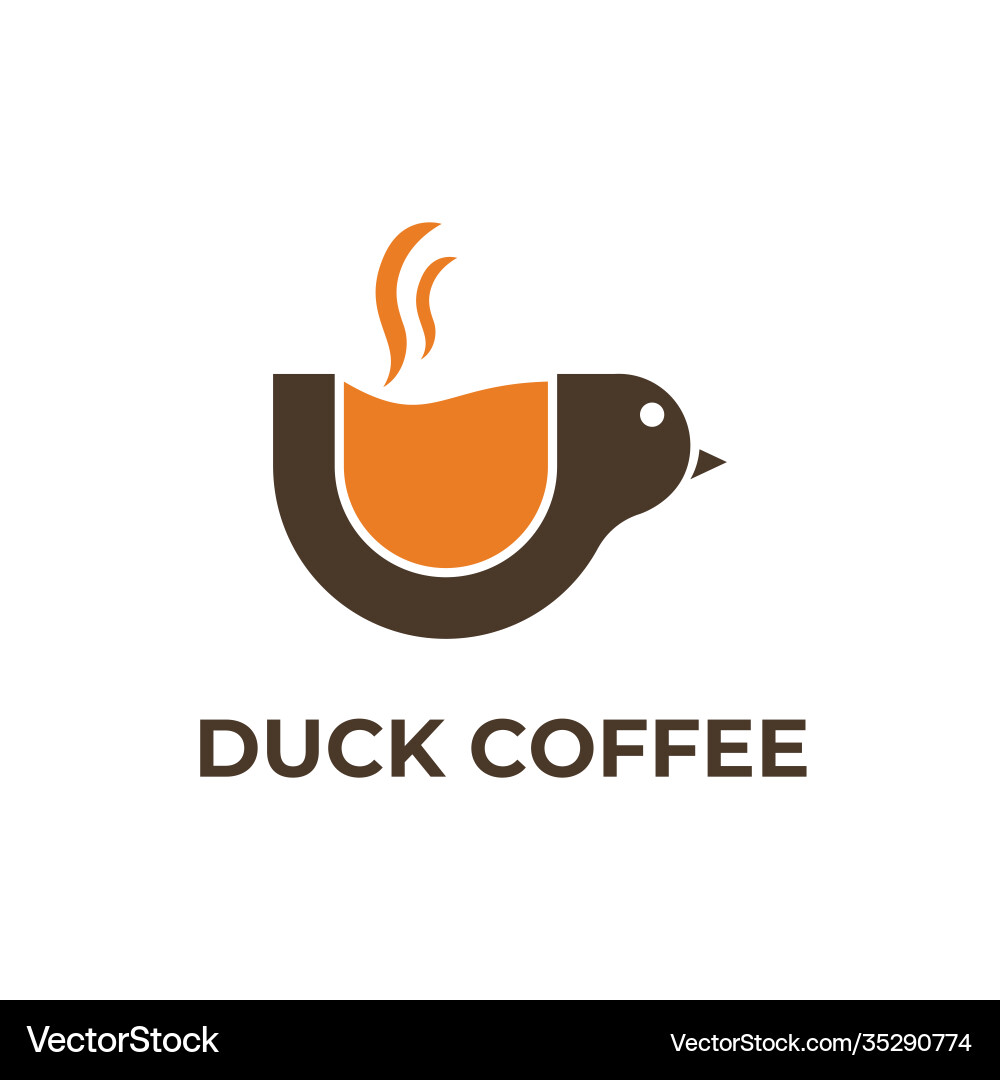Creative modern duck coffee logo simple luxury Vector Image