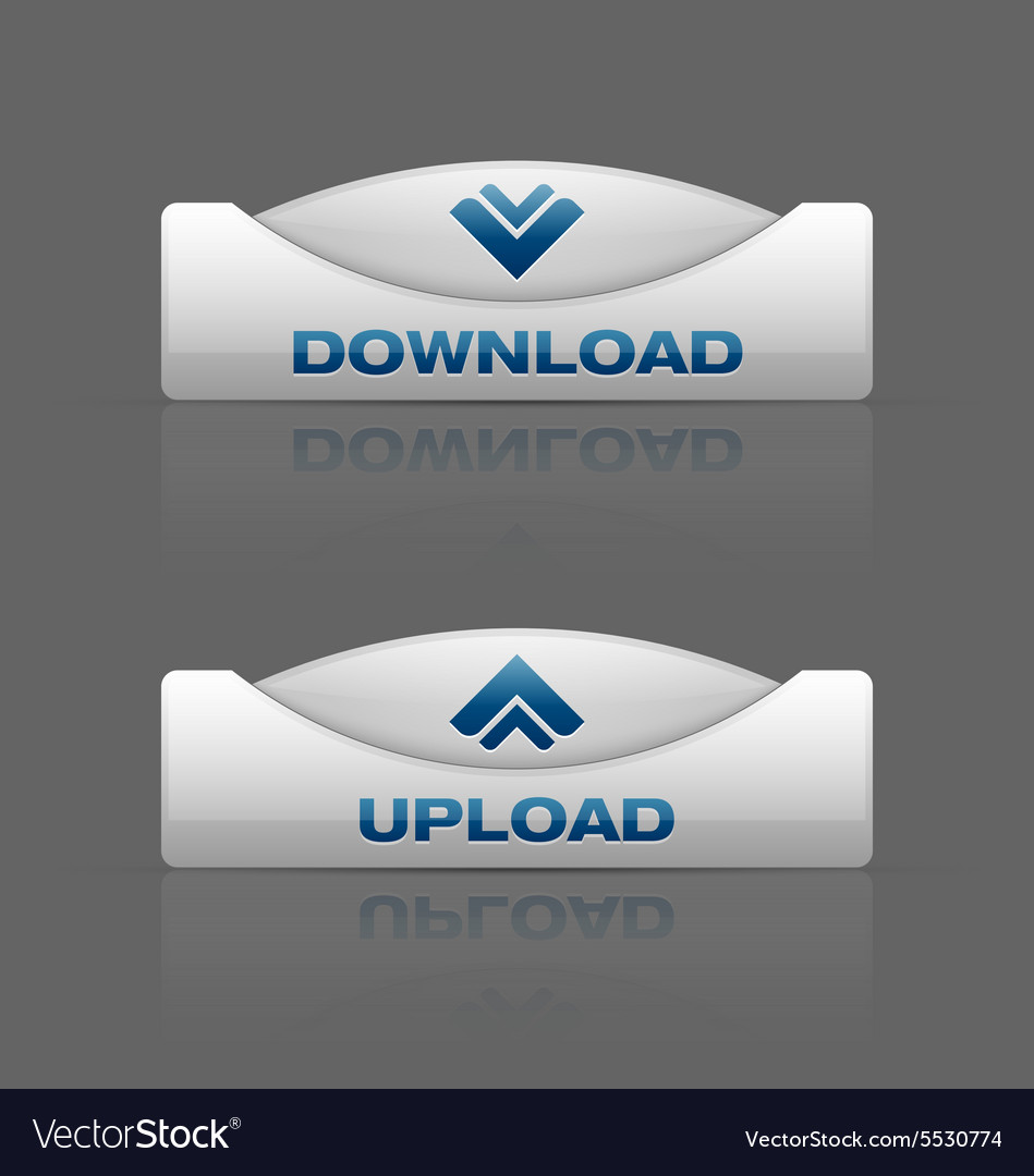 Download and upload buttons Royalty Free Vector Image