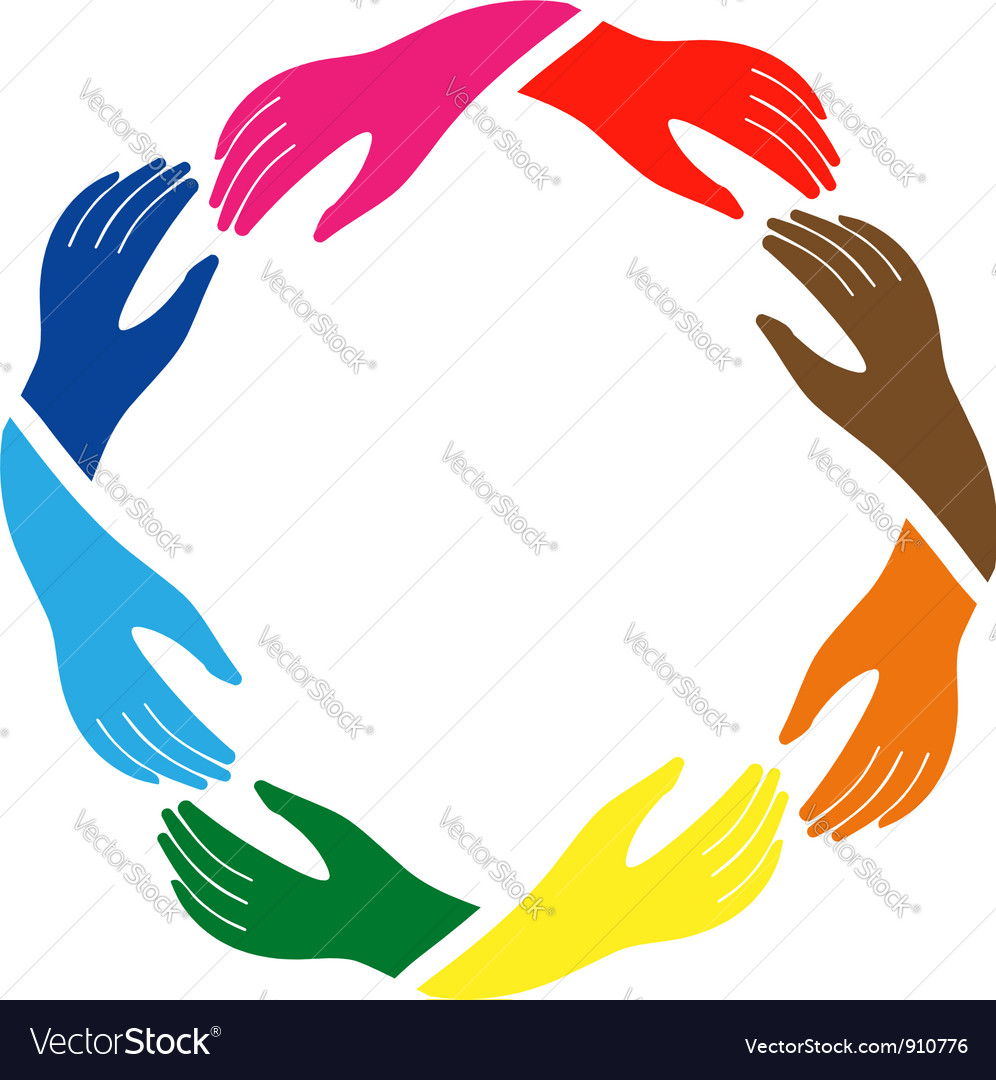 Teamwork hands Royalty Free Vector Image - VectorStock