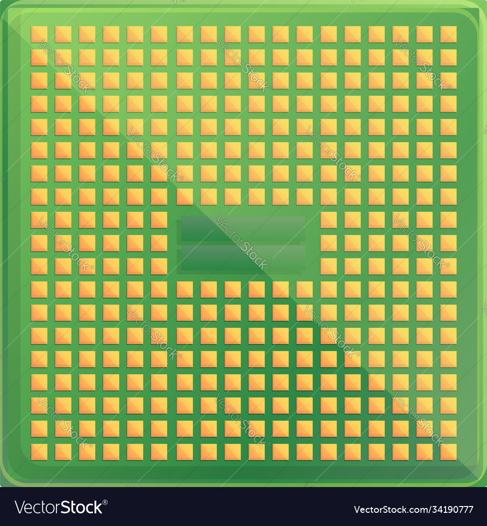 Processor card icon cartoon style Royalty Free Vector Image