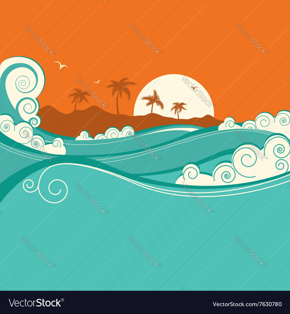 Seaside background Royalty Free Vector Image - VectorStock
