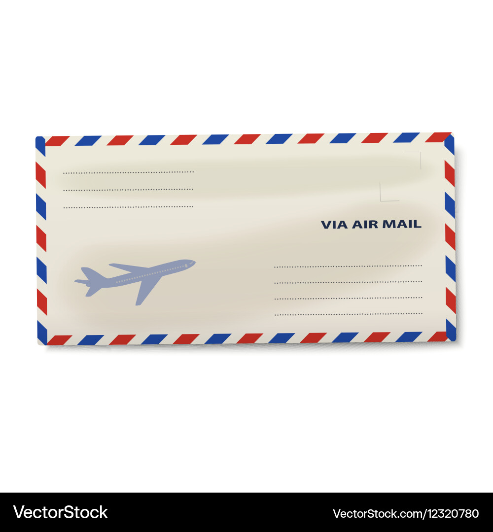 Via air mail dl envelope isolated on white Vector Image