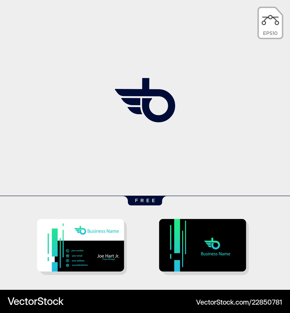 Minimal initial b wings creative logo template Vector Image