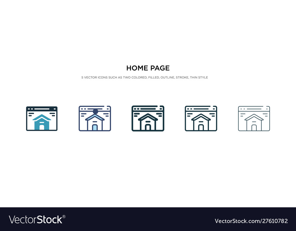 Home page icon in different style two colored Vector Image