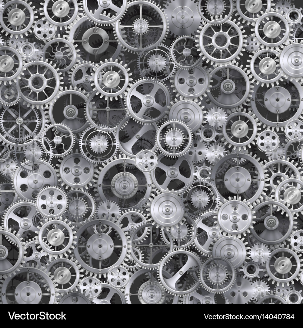 Metal realistic cogwheel background Royalty Free Vector