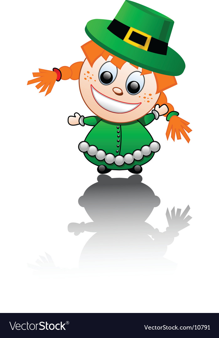 Cartoon Irish girl Royalty Free Vector Image - VectorStock