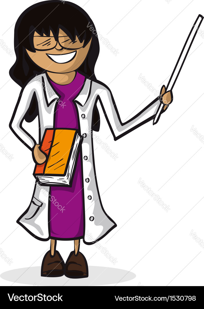 Professional teacher woman cartoon figure Vector Image by cienpies ...