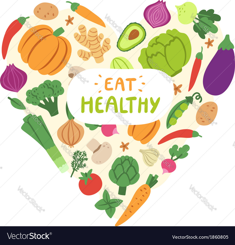 Eat healthy Royalty Free Vector Image - VectorStock