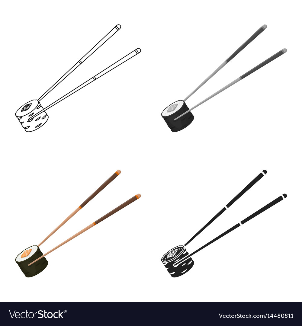 Chopsticks icon in cartoon style isolated on white Royalty Free Vector ...