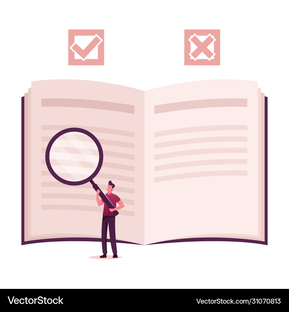 Businessman character with magnifier looking Vector Image