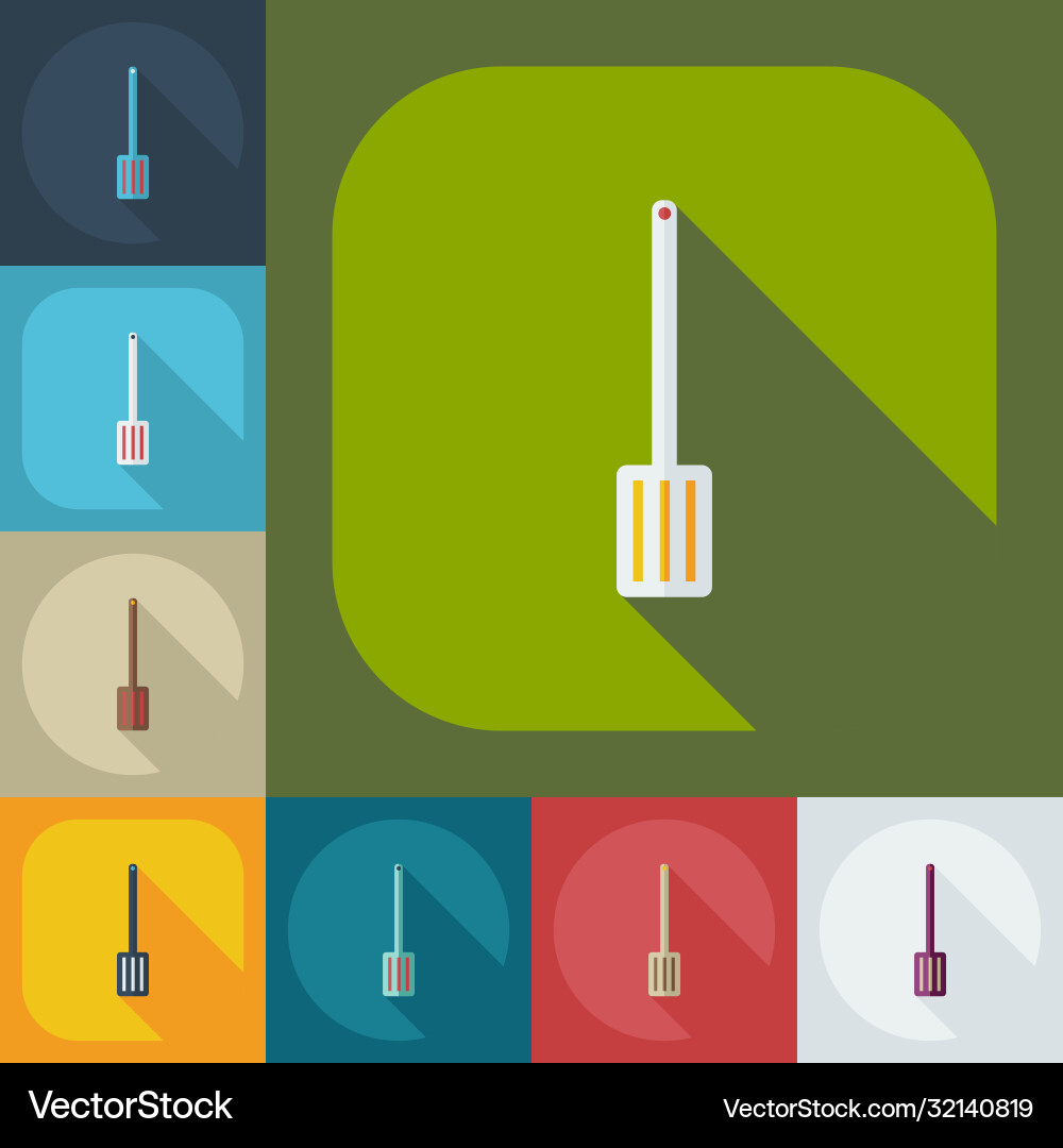 Flat modern design with shadow icons spatulas Vector Image
