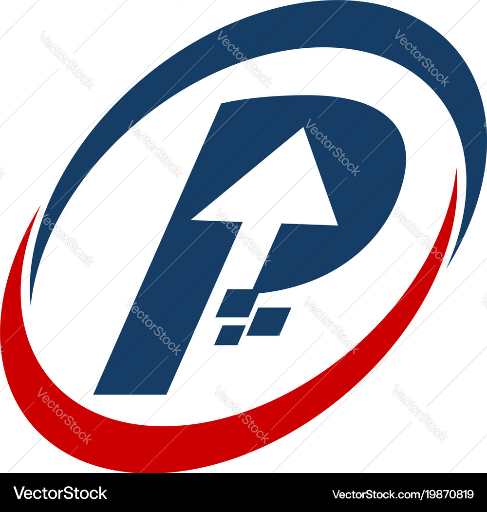 Letter p arrow up Royalty Free Vector Image - VectorStock