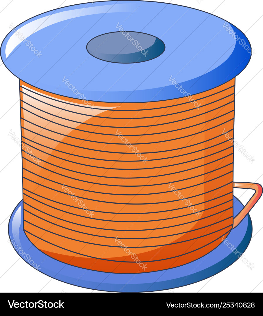 Orange cable coil icon cartoon style Royalty Free Vector