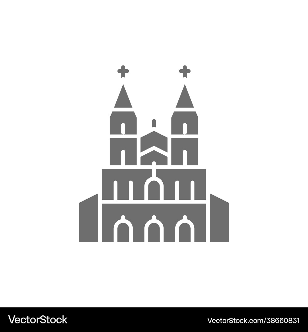 Cologne cathedral landmark german grey icon Vector Image