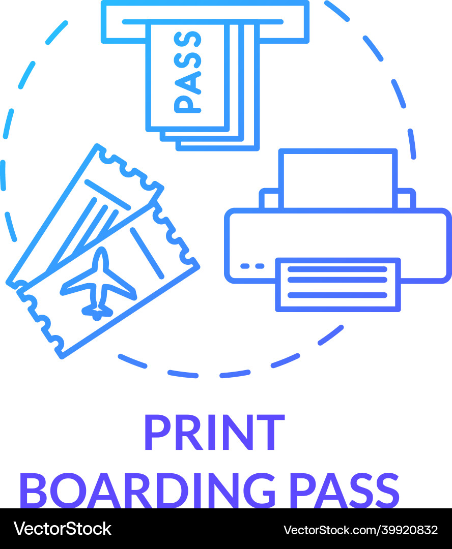 Printing airplane electronic boarding pass Vector Image
