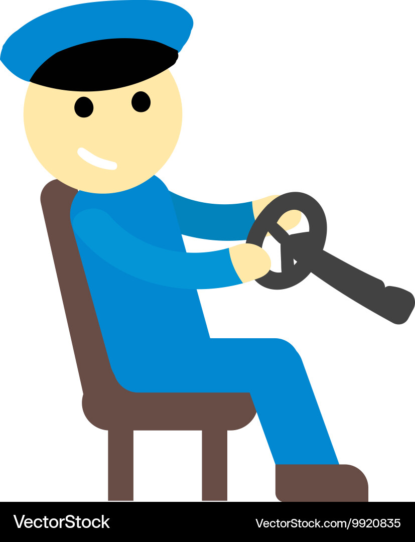 Driver man cute cartoon character Royalty Free Vector Image