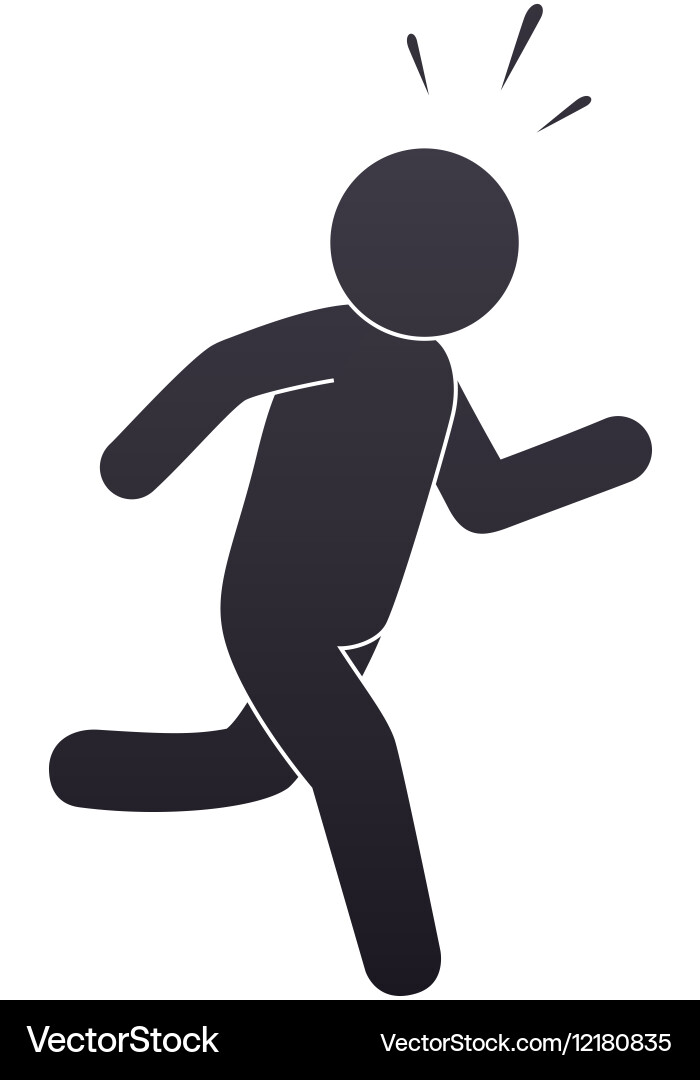 Silhouette human running isolated icon Royalty Free Vector