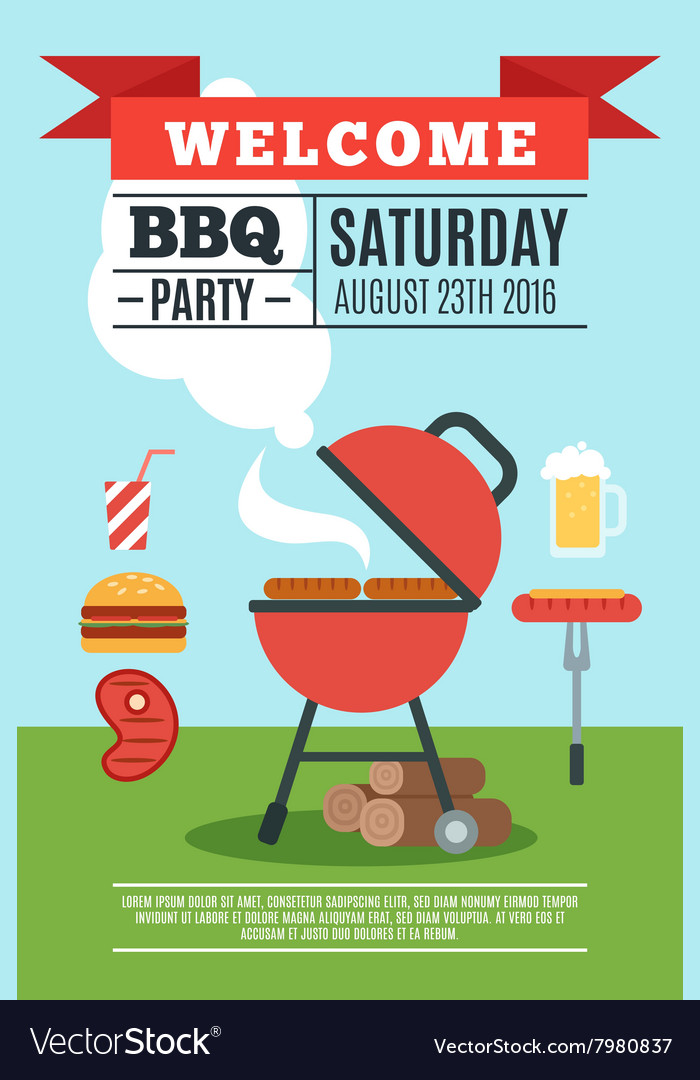 BBQ poster Royalty Free Vector Image - VectorStock