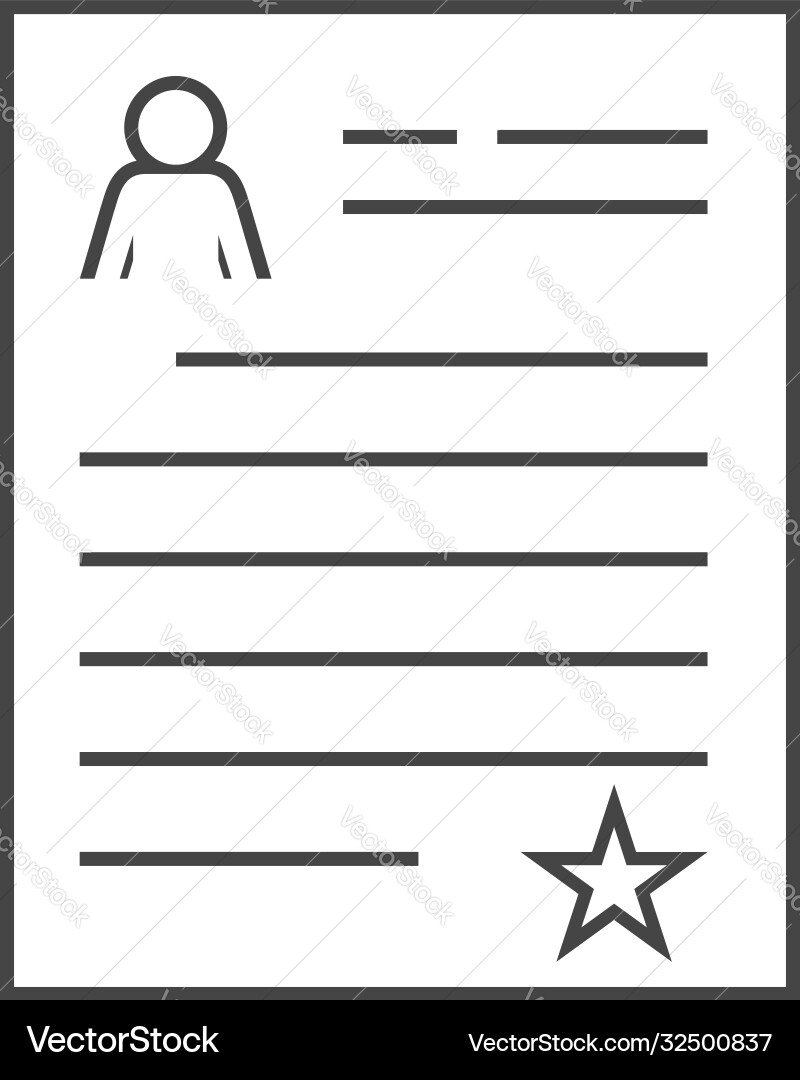 Female candidate profile line icon us Royalty Free Vector