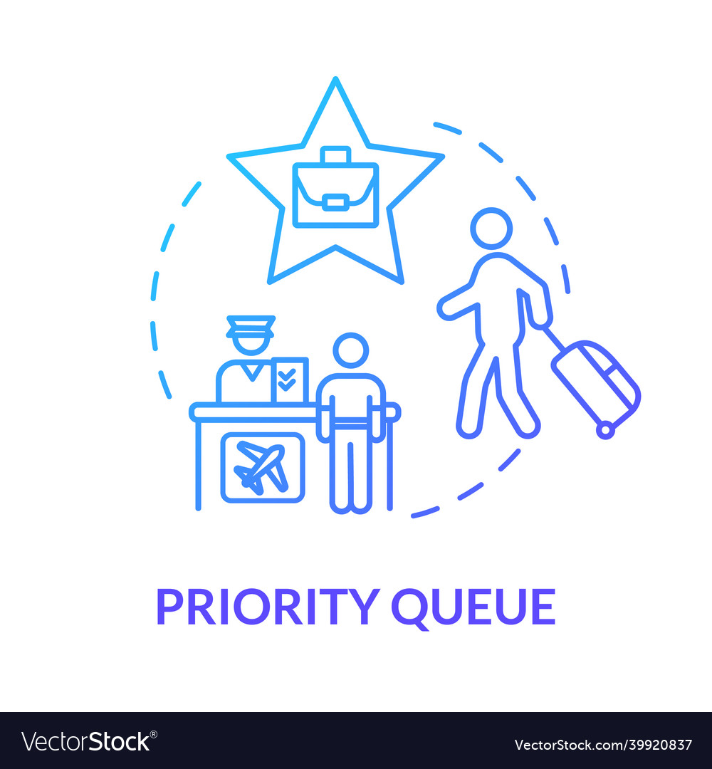 Priority queue concept icon luxury class flight Vector Image