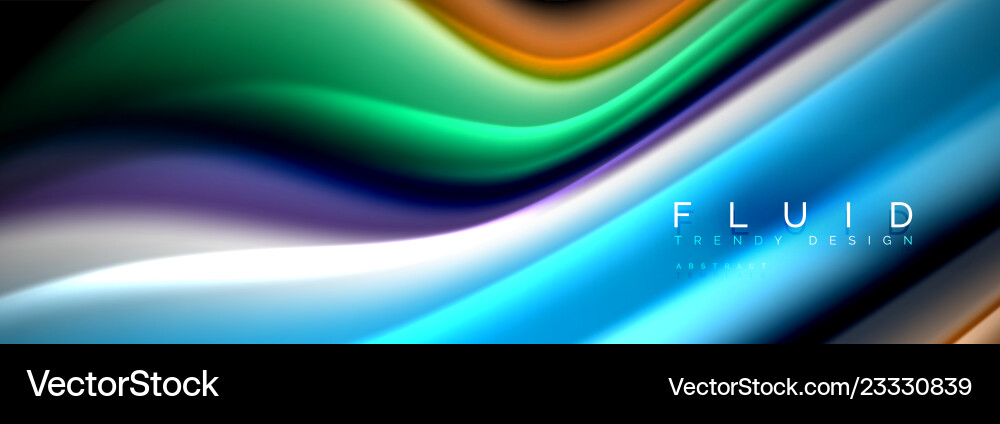 Abstract liquid colorful banner trendy wavy Vector Image