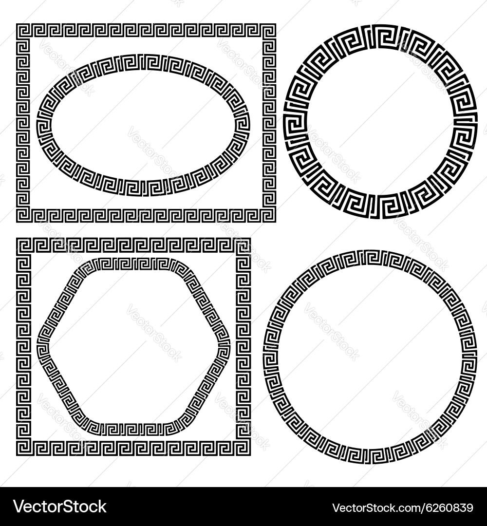 Set of greek ornamental frames Royalty Free Vector Image