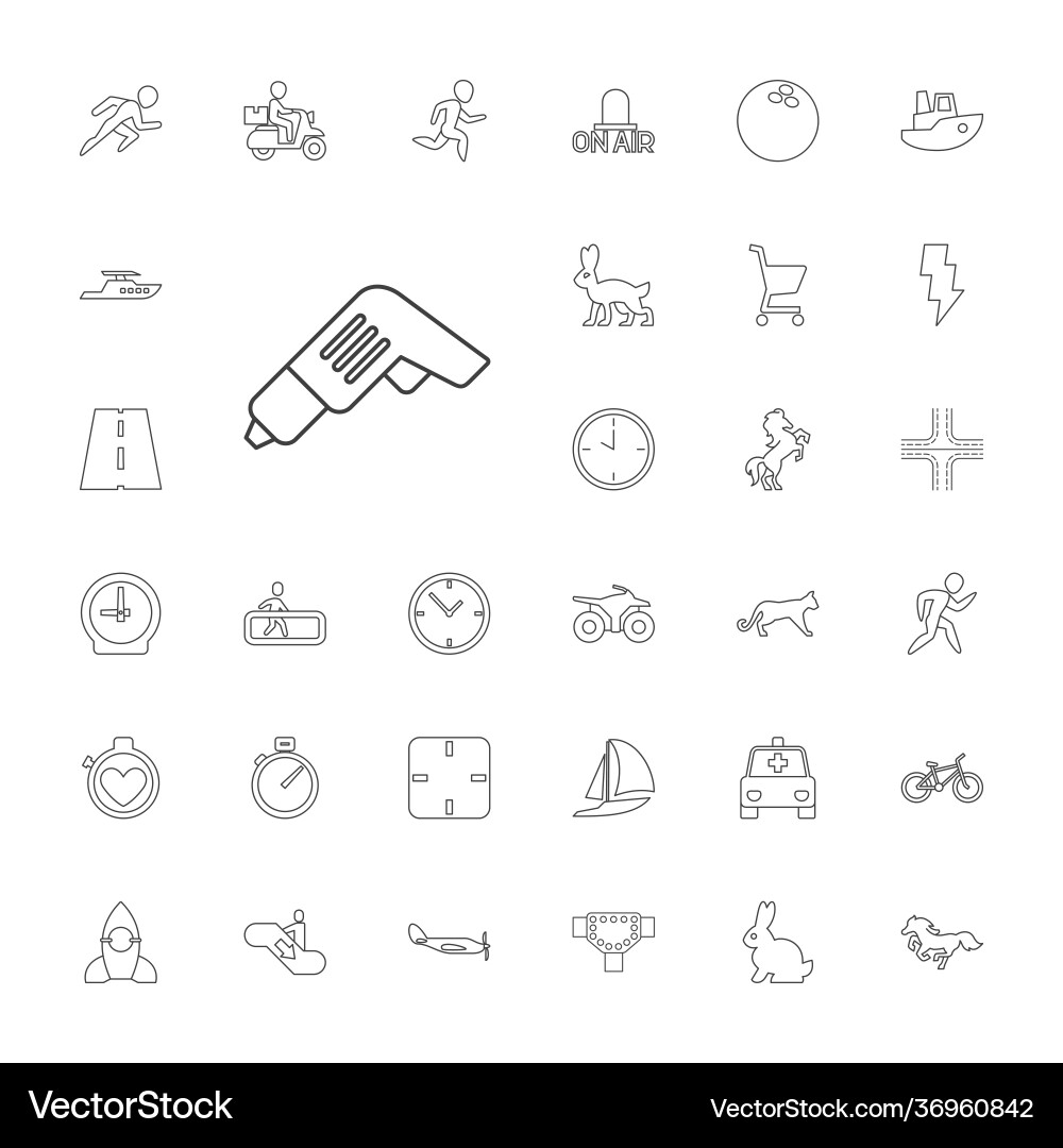 33 speed icons Royalty Free Vector Image - VectorStock
