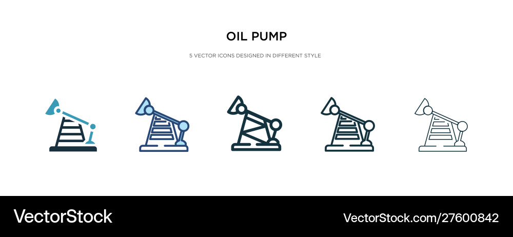 Oil pump icon in different style two colored Vector Image