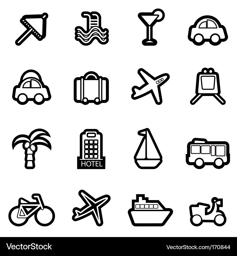 Travel icons Royalty Free Vector Image - VectorStock