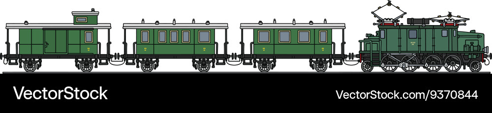 Vintage electric train Royalty Free Vector Image