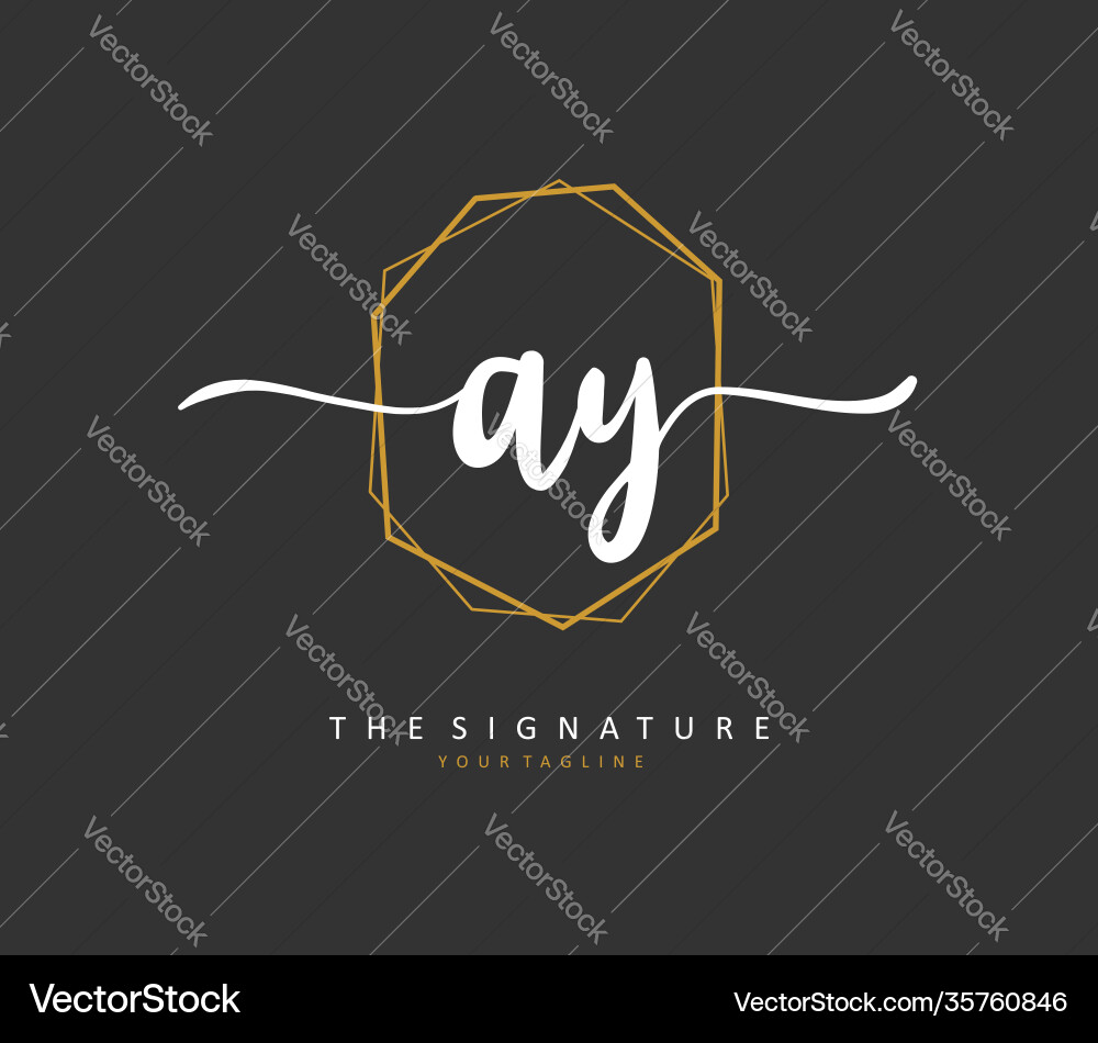 Ay initial letter handwriting and signature logo Vector Image