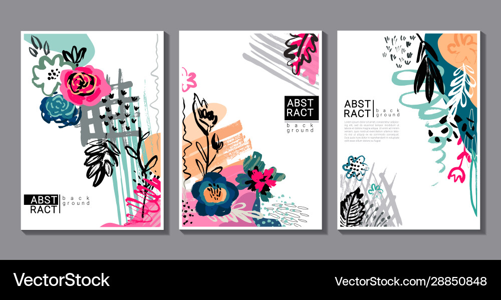 Collection trendy creative cards Royalty Free Vector Image