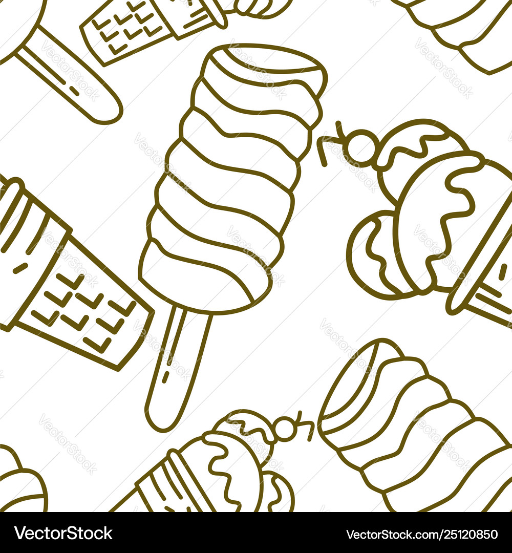 Ice cream pattern seamless template Royalty Free Vector