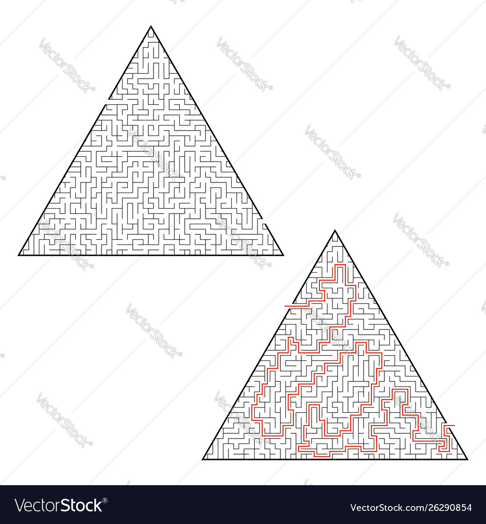 Difficult triangular labyrinth game for kids Vector Image Difficult triangular labyrinth game for kids Vector Image