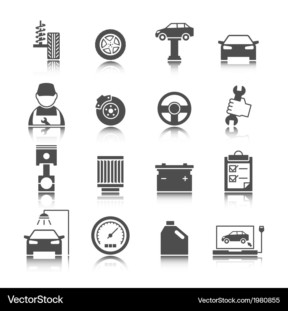 Car Auto Service Icons Set Royalty Free Vector Image