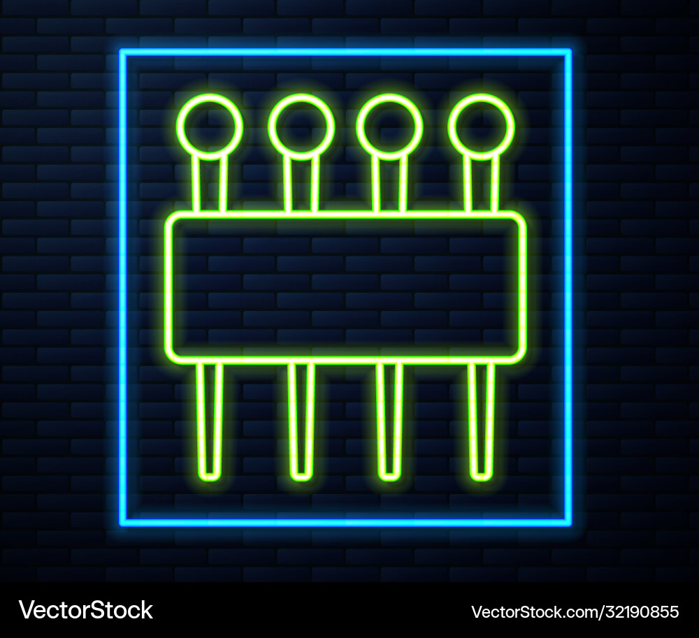 Glowing neon line needle for sewing icon isolated Vector Image