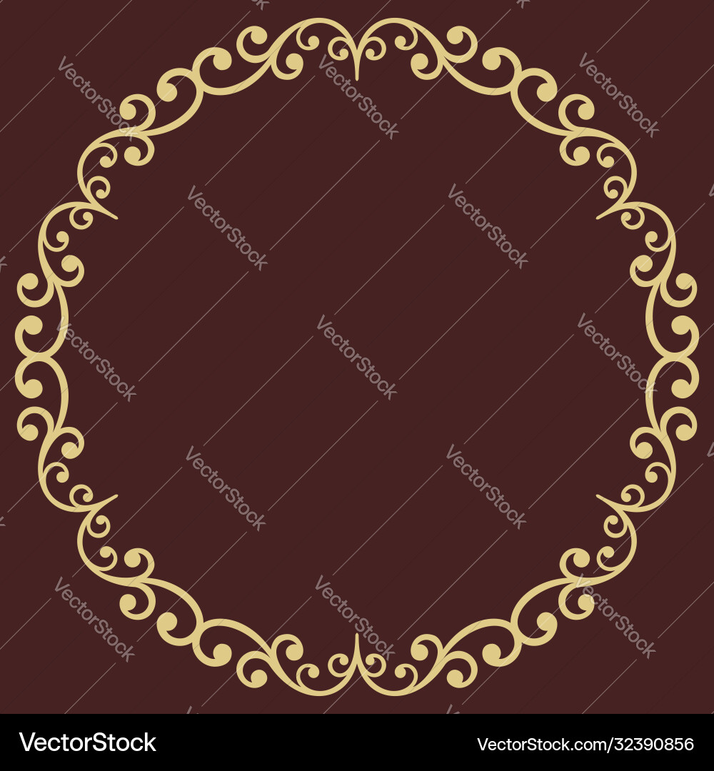 Floral modern round frame Royalty Free Vector Image