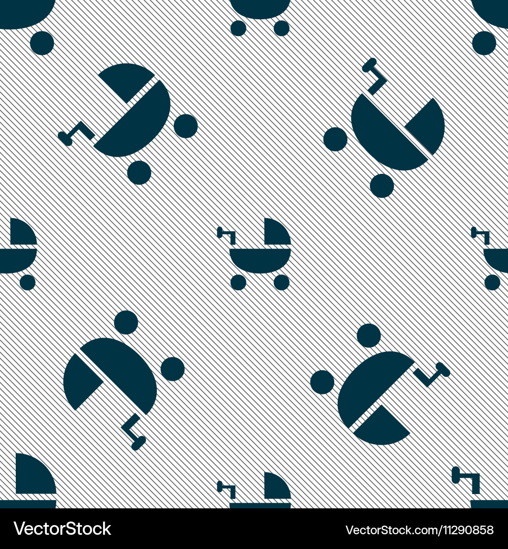 Baby stroller icon sign seamless pattern Vector Image