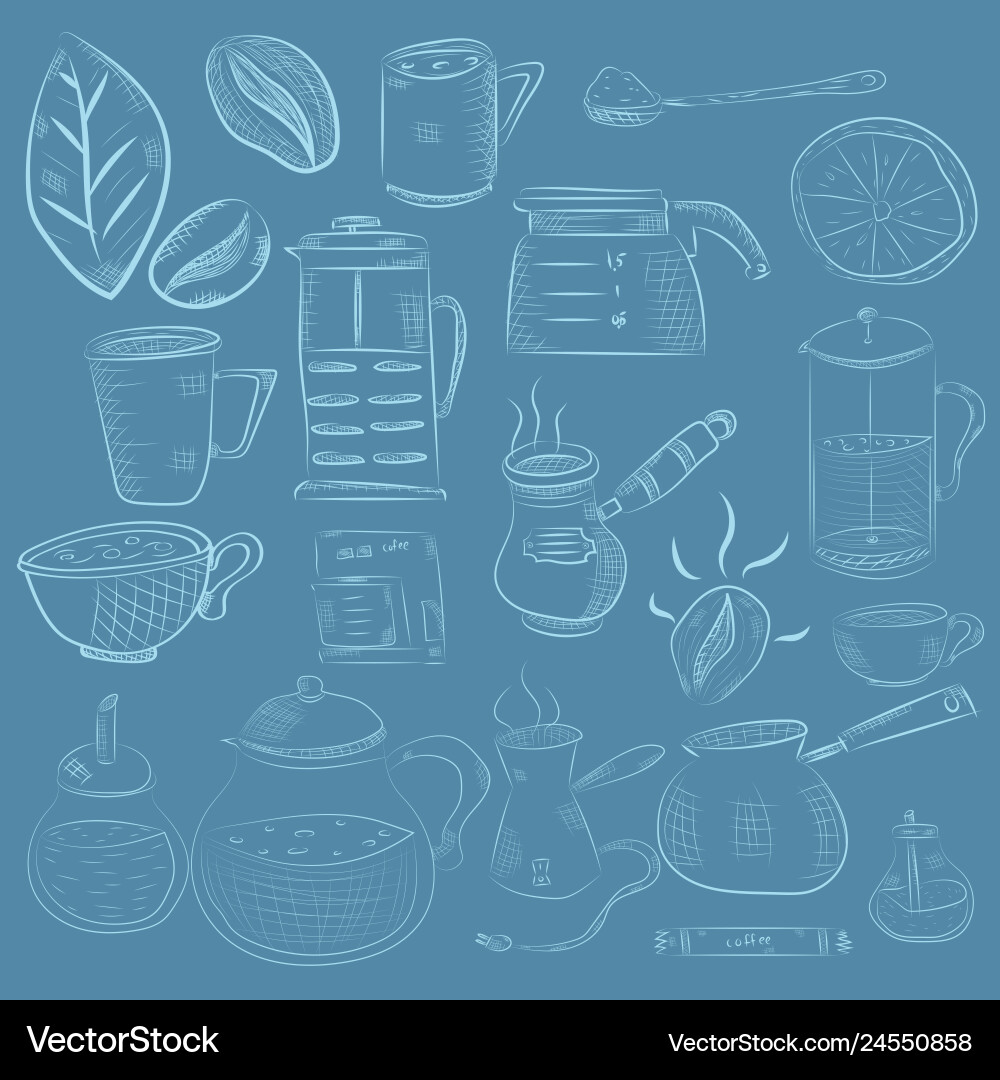 Doodle hand drawn pattern sketches isolated Vector Image