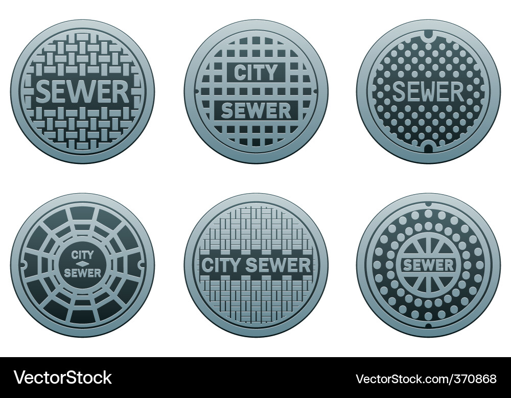Manhole covers Royalty Free Vector Image - VectorStock