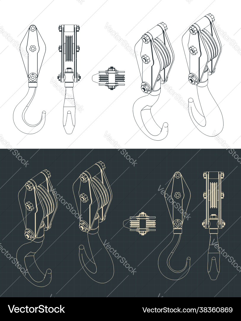 Crane hook drawings Royalty Free Vector Image - VectorStock