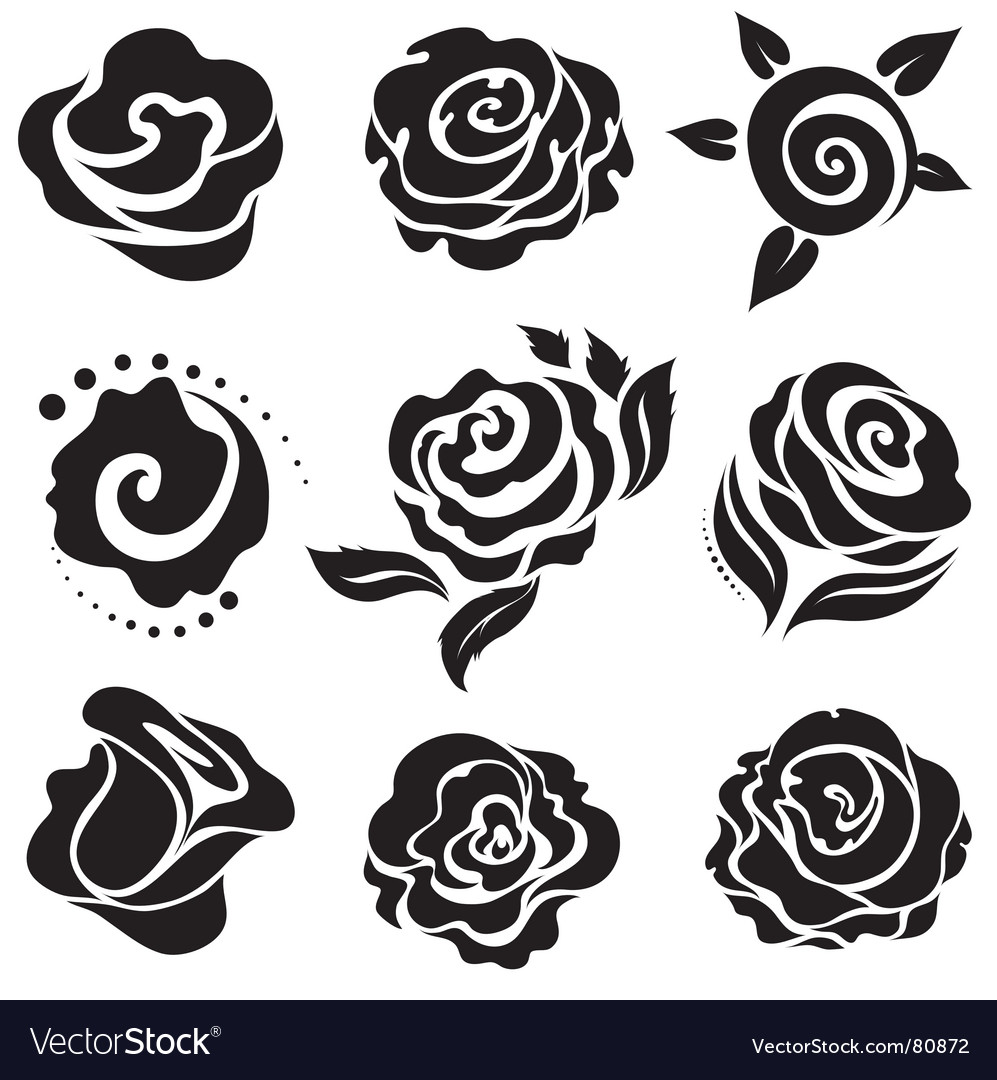 Rose design elements Royalty Free Vector Image