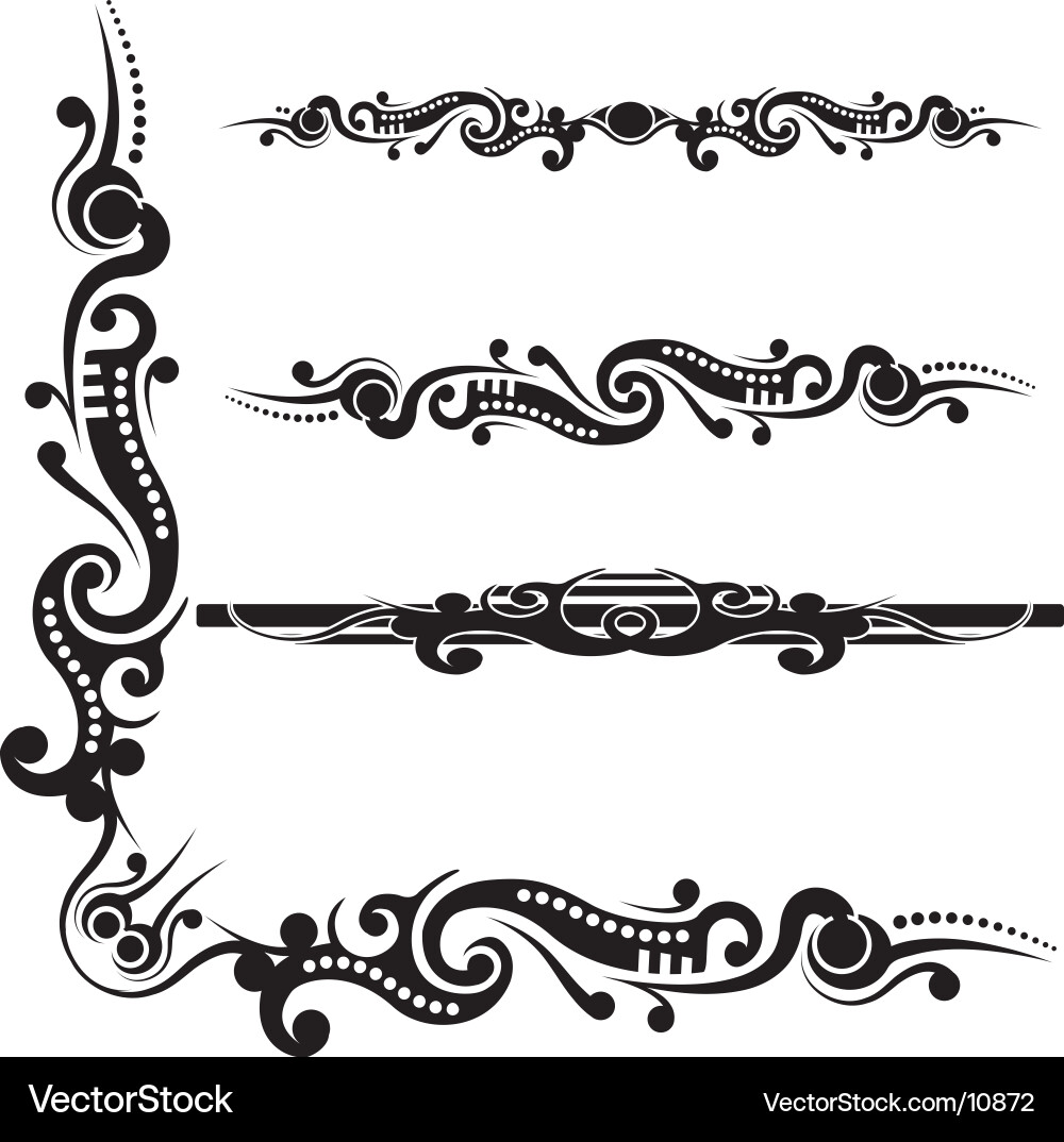 Tribal scroll flourish Royalty Free Vector Image