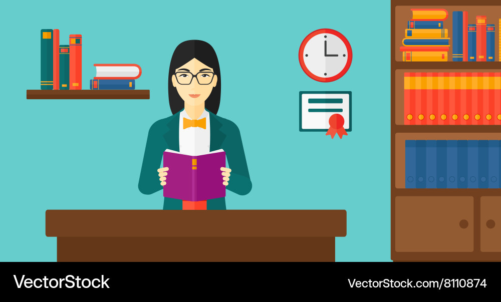 Woman reading book Royalty Free Vector Image - VectorStock