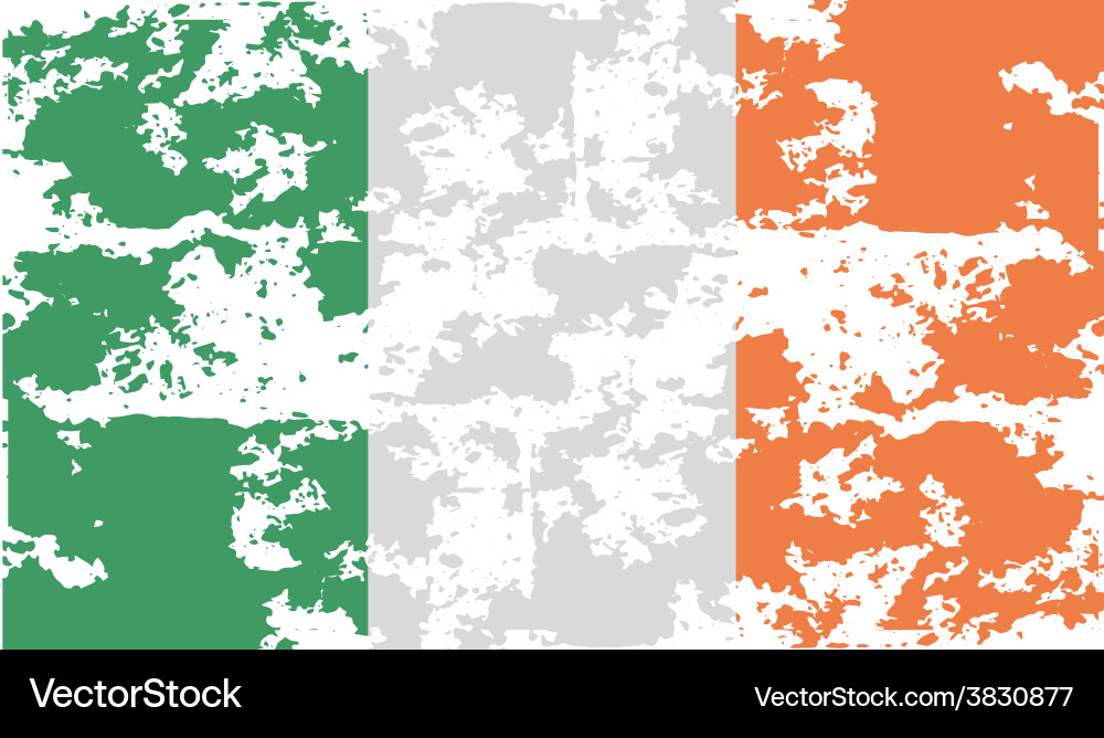 Flag of ireland with old texture Royalty Free Vector Image