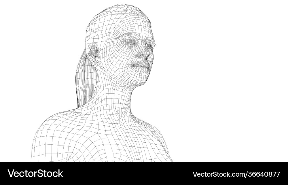 Wireframe portrait a young beautiful girl Vector Image